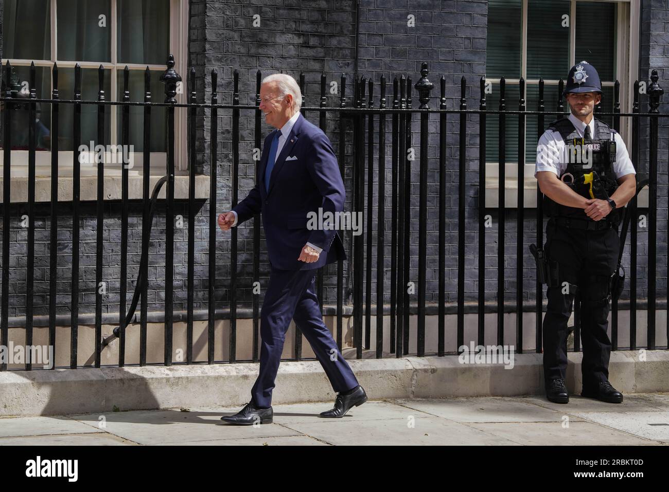 London UK. 10 July 2023 . US President Joe Biden arrives for talks with ...