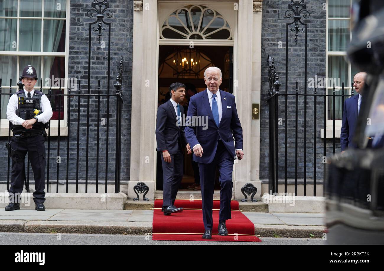 US President Joe Biden leaves 10 Downing Street, London, following a ...