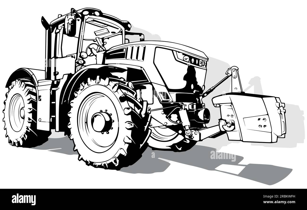 Drawing of Agricultural Tractor Stock Vector Image & Art - Alamy