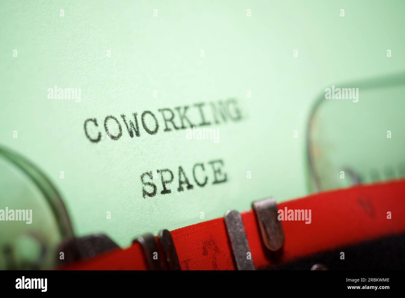 Coworking space text written with a typewriter Stock Photo - Alamy