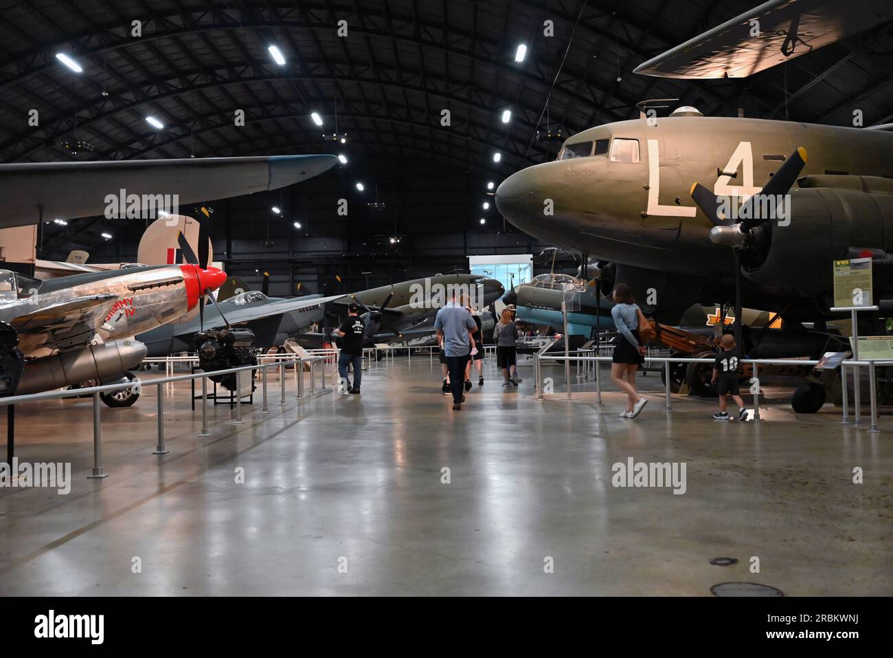 Looking across the World War II Hanger at the US Air Force National Museum in Dayton, Ohio Stock ...