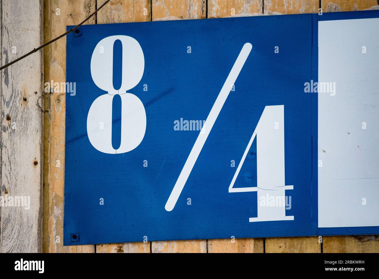 Number 8-4. Fractional number eight quarters on the house, address ...