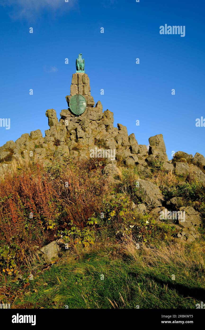 The aviator memorial on the Wasserkuppe, the highest mountain in the ...