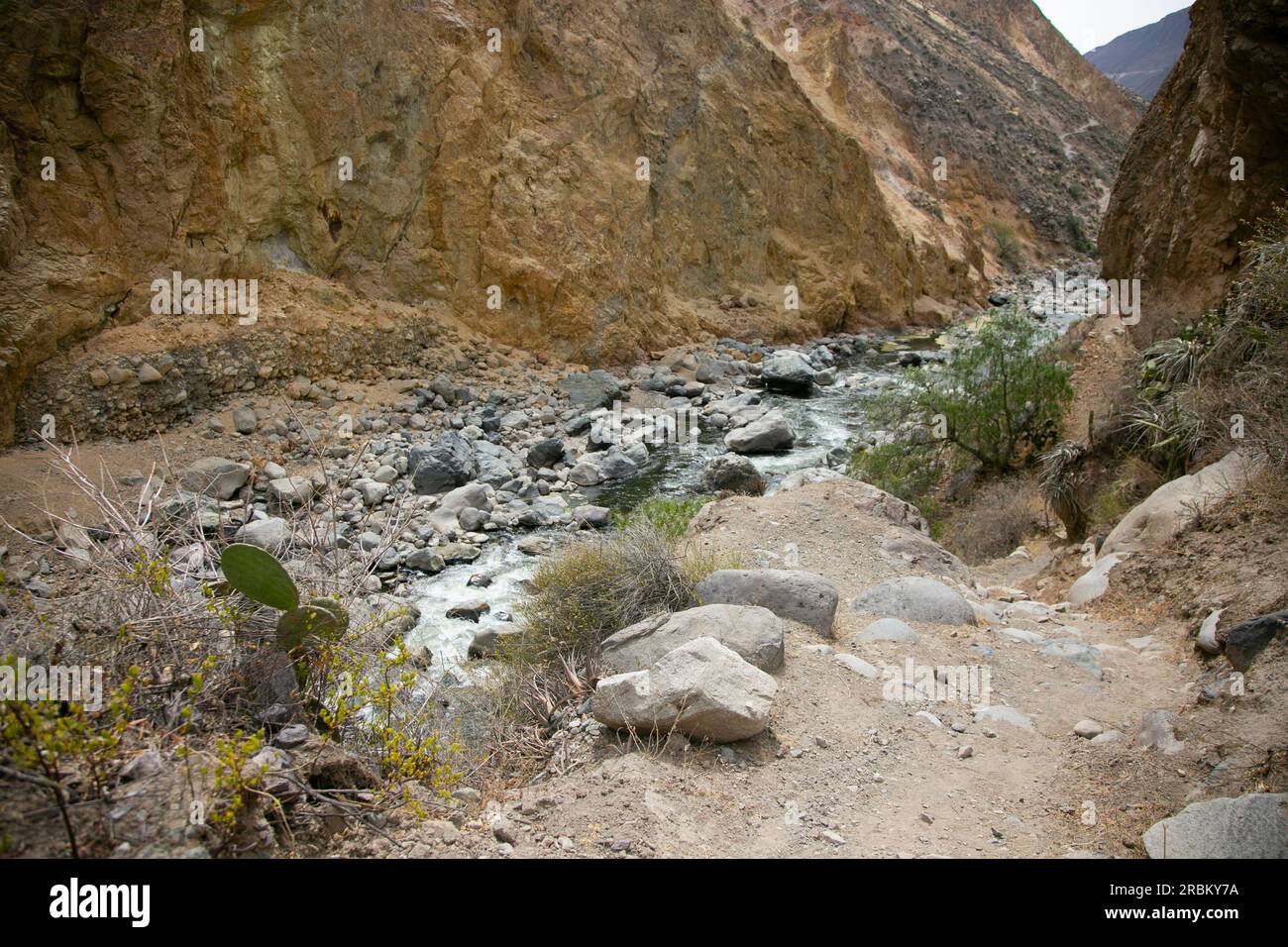 Hike through the Colca Canyon following the route from Cabanaconde to ...