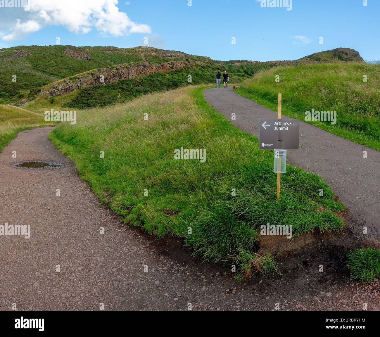 One path for walking up to the top of Arthur Seat and the other is a ...