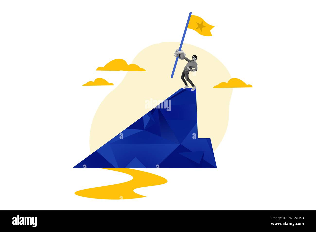 Template magazine image artwork collage of crazy excited happy guy ...