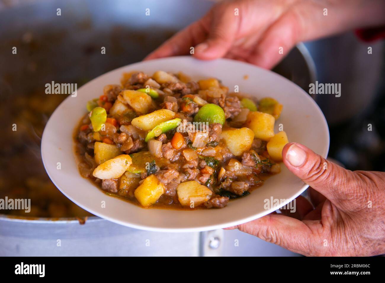 Traditional Peruvian dish with Andean vegetables and beef Stock Photo ...