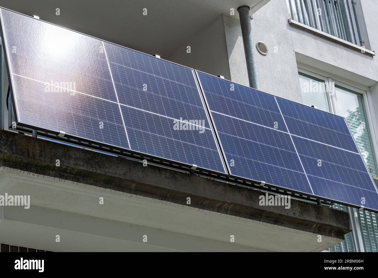 solar modules on the balcony of an apartment building Stock Photo - Alamy