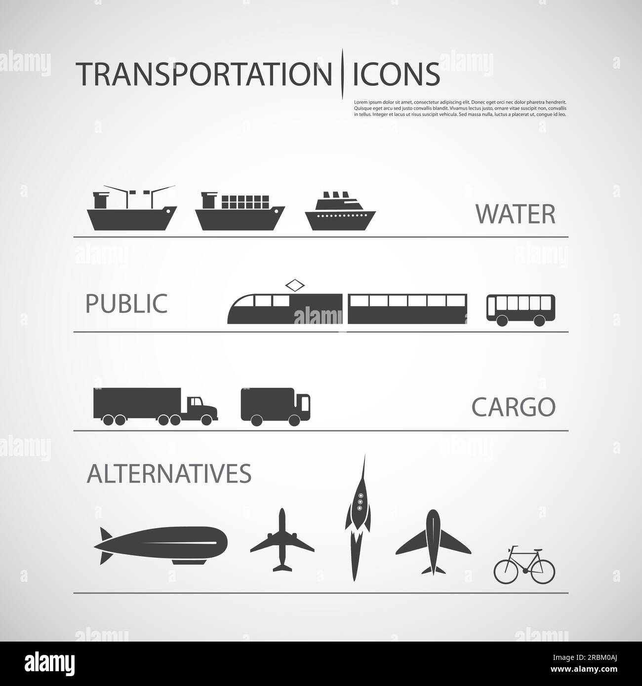 Transportation Icons Set Stock Vector Image & Art - Alamy