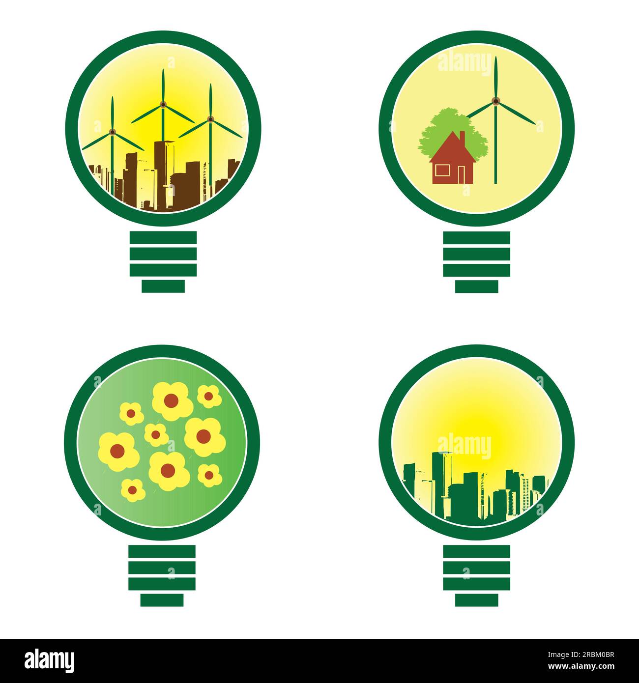 4 Light Bulb - environmental illustration vector Stock Vector Image ...