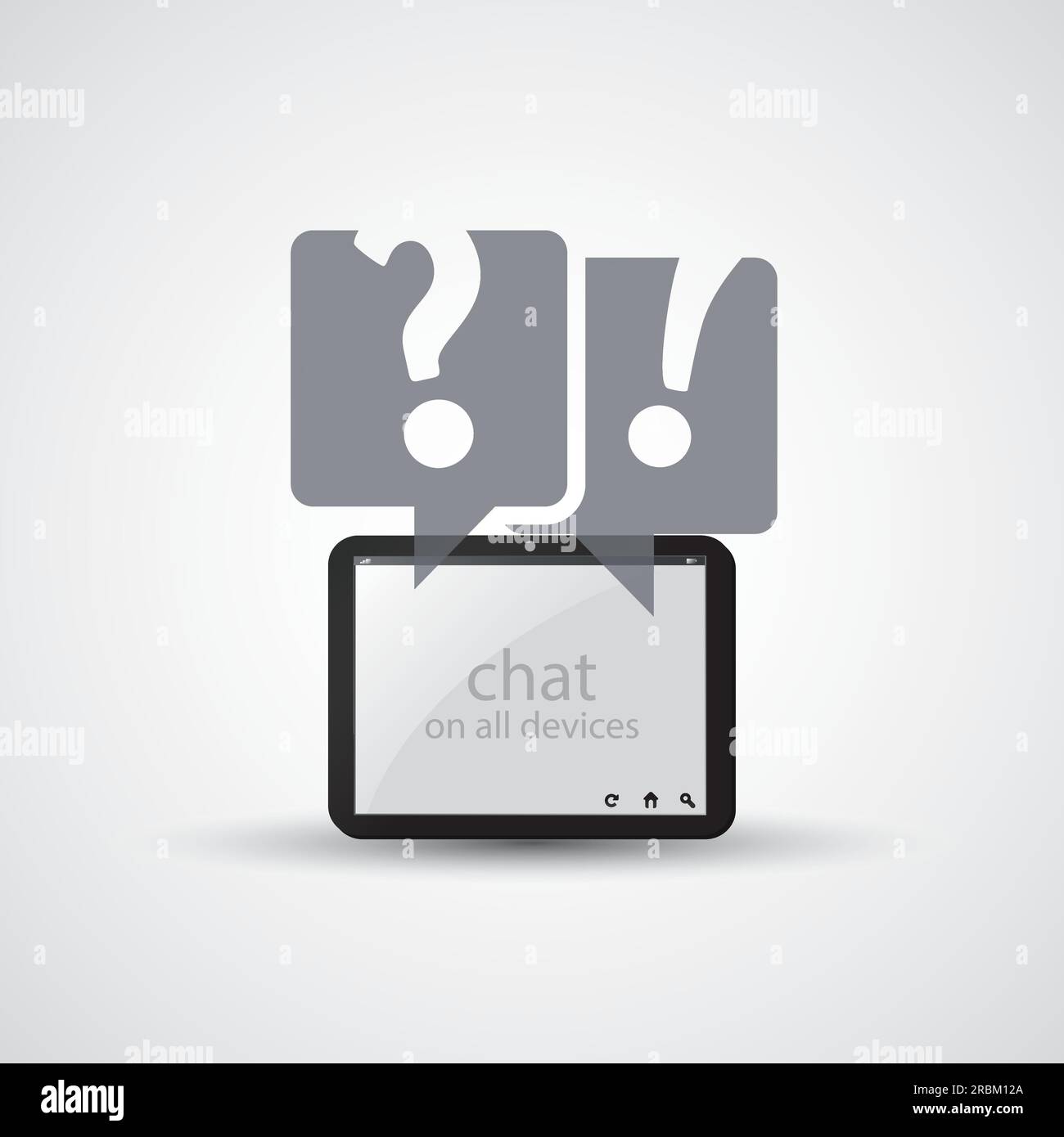 Chat bubble symbol on grey Stock Vector Images - Alamy
