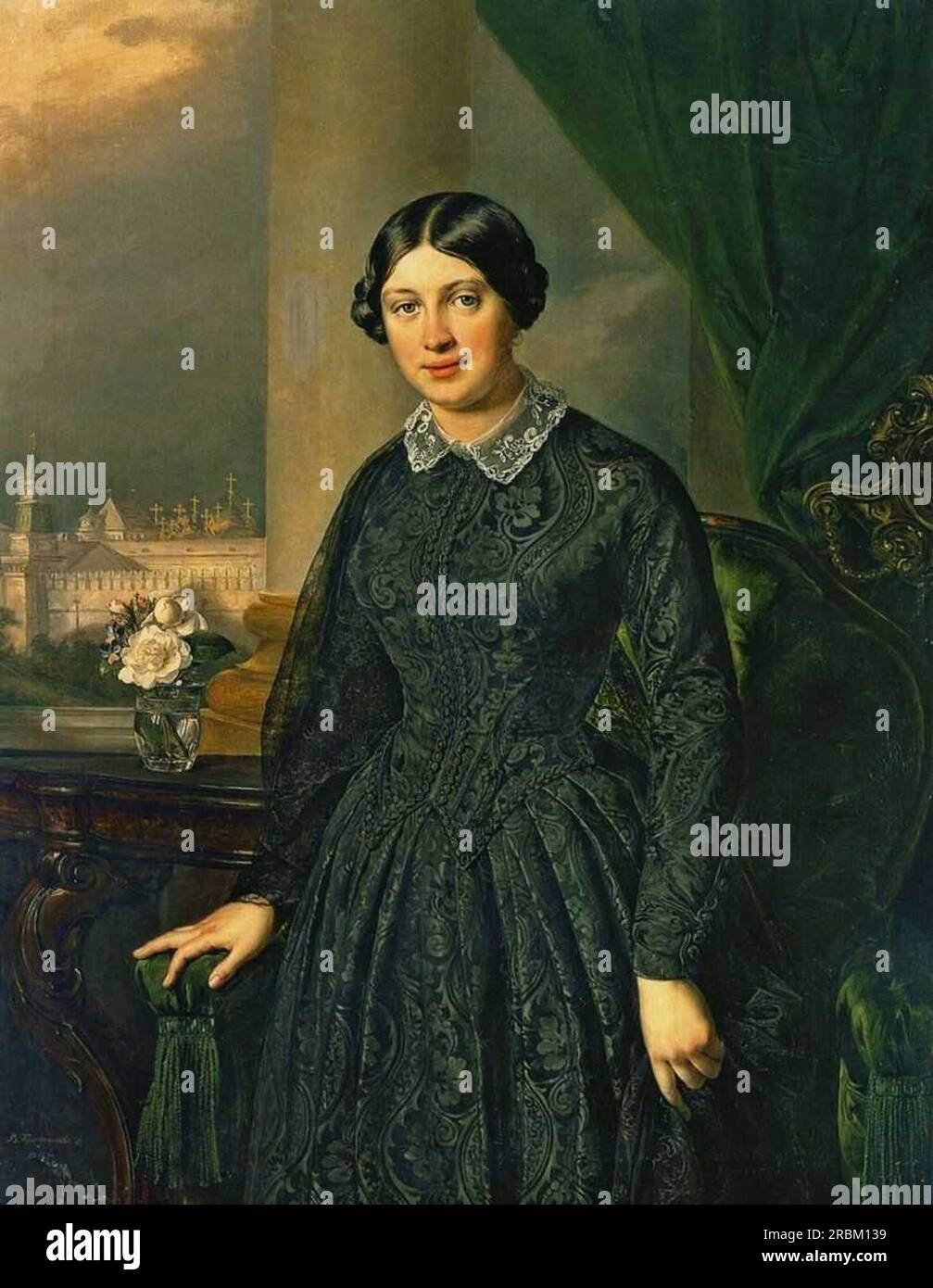 Portrait of Levitskaya Volkonskaya 1852 by Vasily Tropinin Stock Photo ...