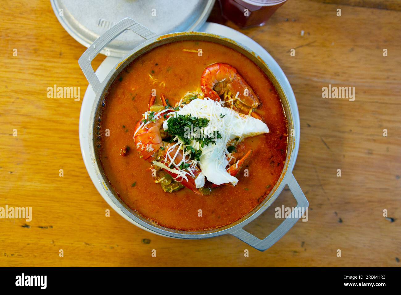 The shrimp chupe is a typical Peruvian chupe from the city of Arequipa ...