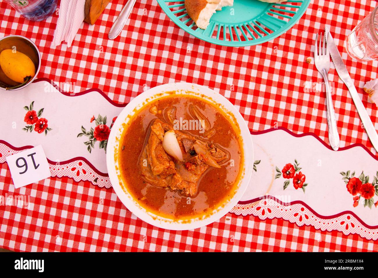 The Adobo de Chancho arequipeño consists of a marinated pork meat dish ...