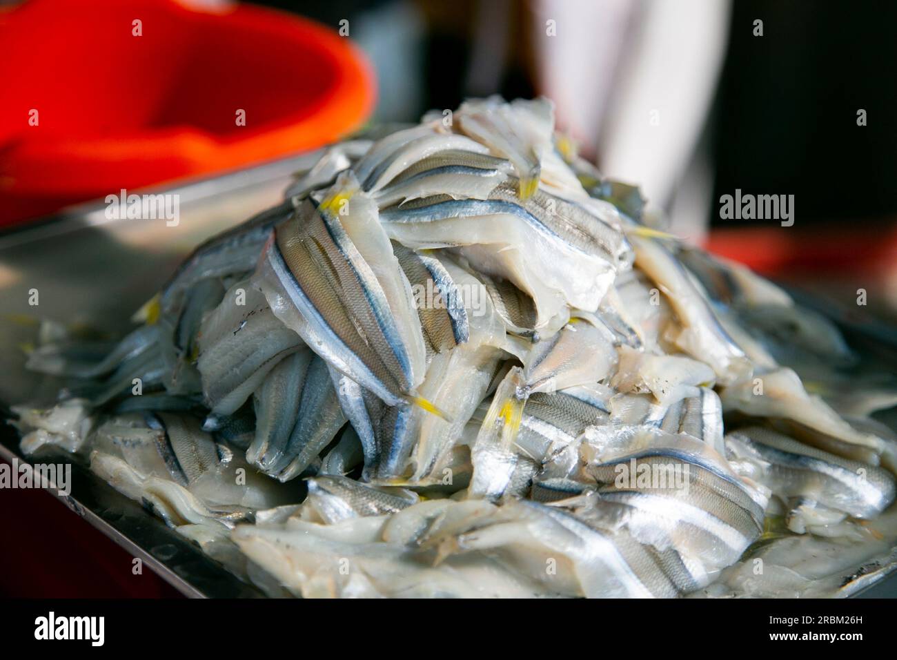 Fish stalls at Sant Camilo food market in Arequipa, Peru Stock Photo ...