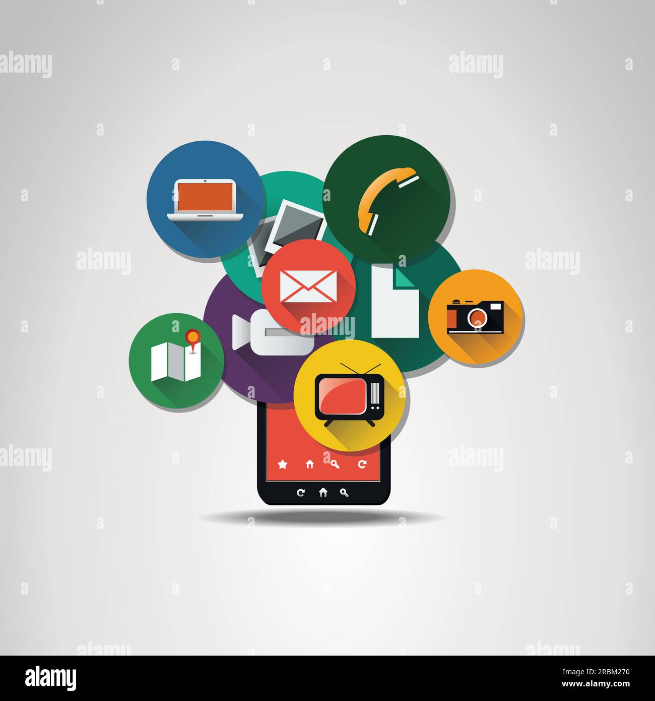 Flat UI Icon Concept for Mobile Devices Stock Vector Image & Art - Alamy