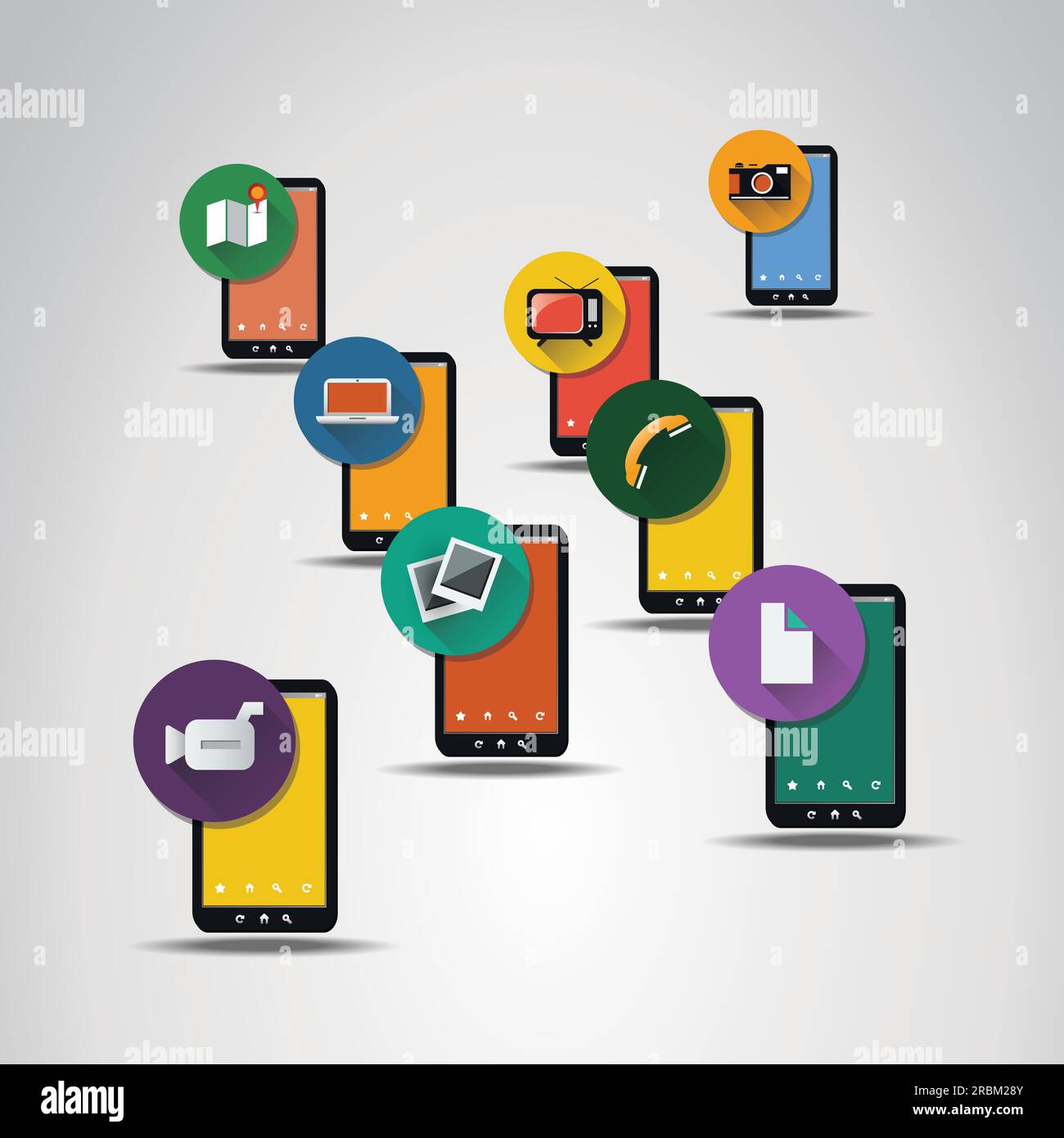 Flat Icon Designs for Mobile Apps Stock Vector Image & Art - Alamy