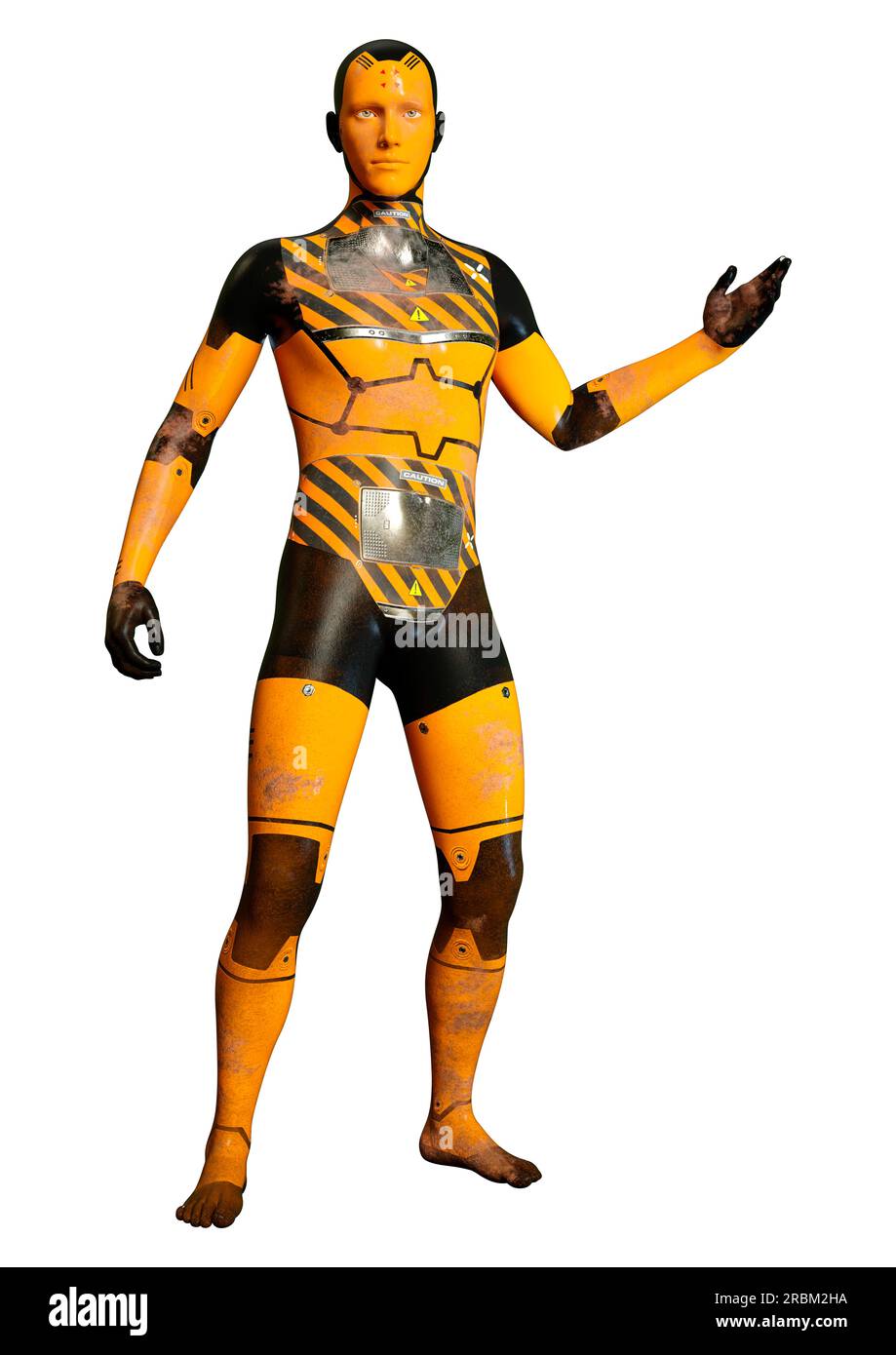 3D rendering of a male robot isolated on white background Stock Photo ...
