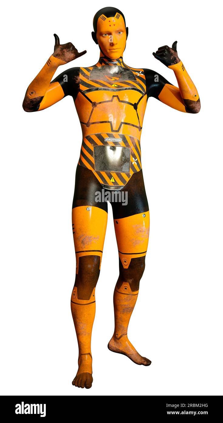 3D rendering of a male robot isolated on white background Stock Photo ...