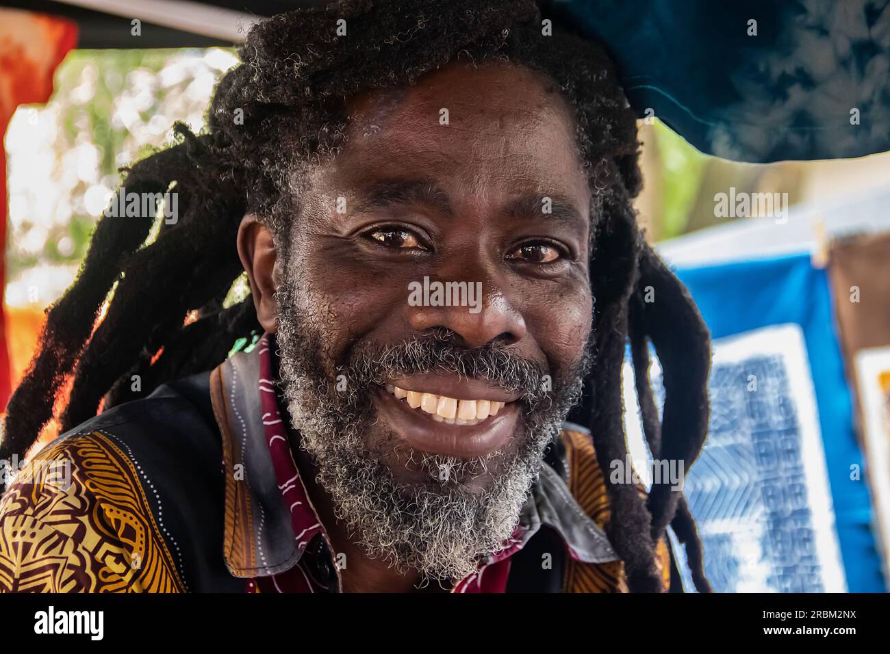 Portrait of Rastafari artist on the streets of Harare, in Zimbabwe ...