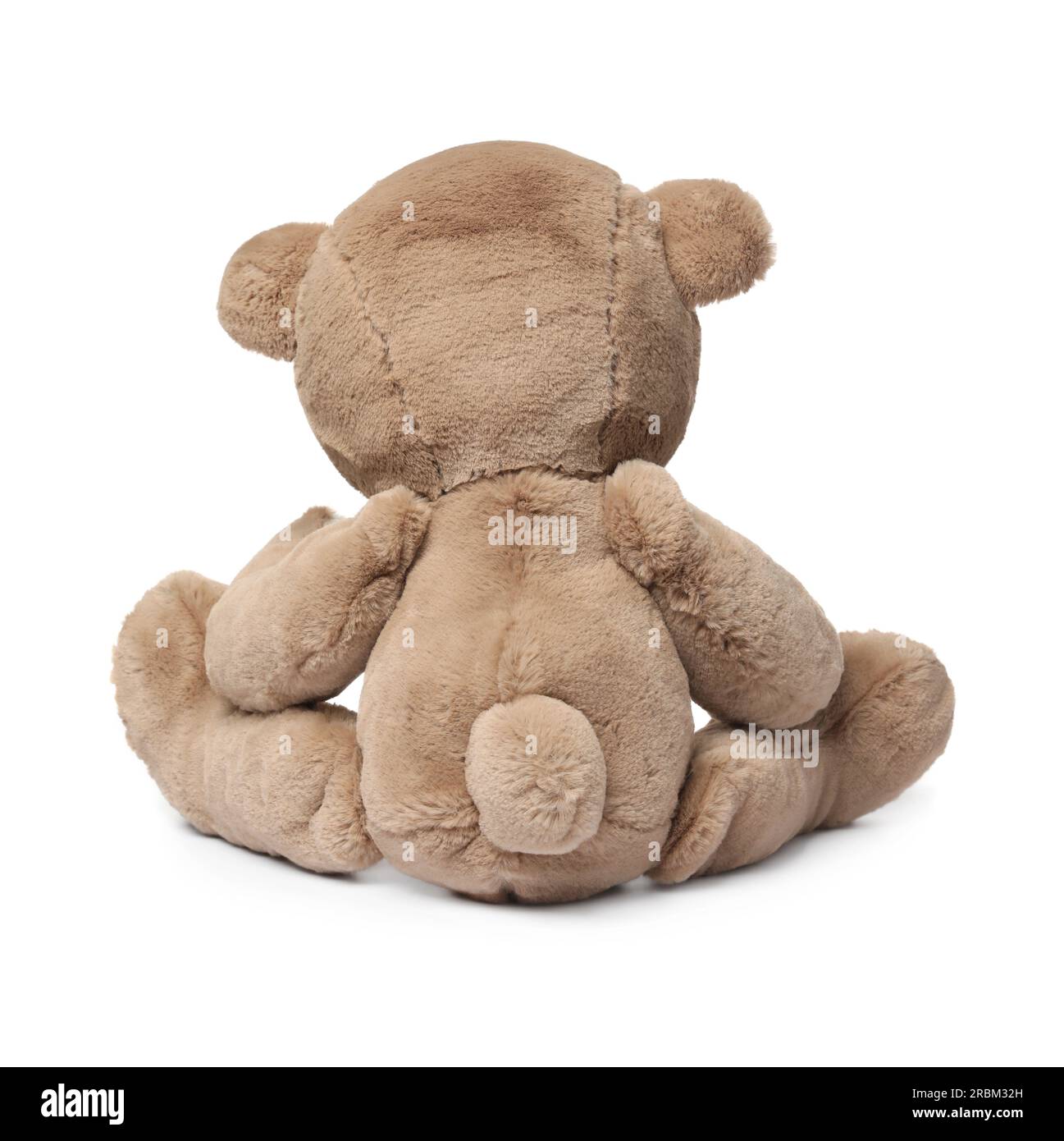 Cute teddy bear isolated on white, back view Stock Photo - Alamy
