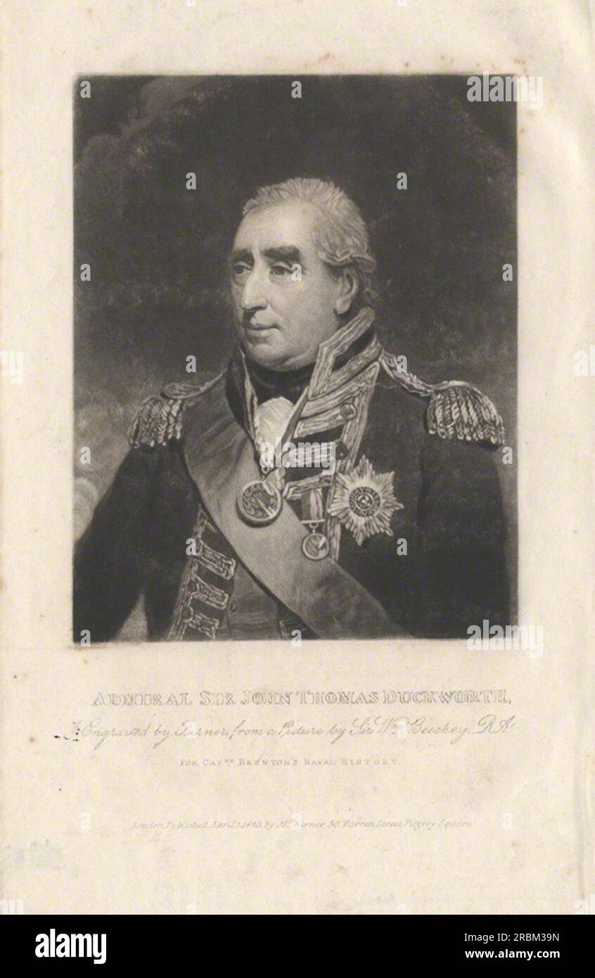 Sir John Thomas Duckworth, 1st Bt 1823 by Charles Turner Stock Photo ...