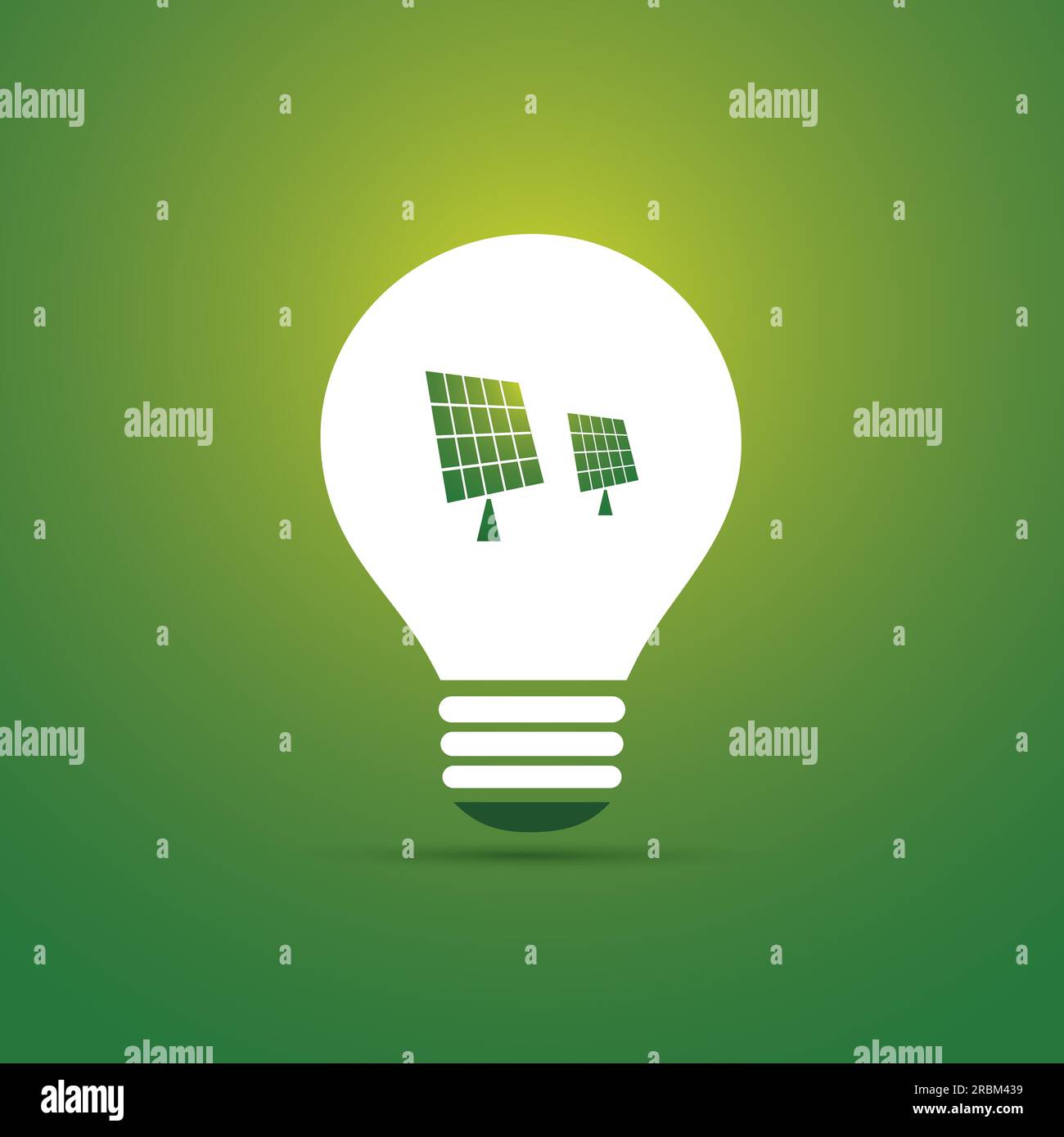 Green Eco Energy Concept Icon - Solar Panel Inside a Light Bulb - Solar ...