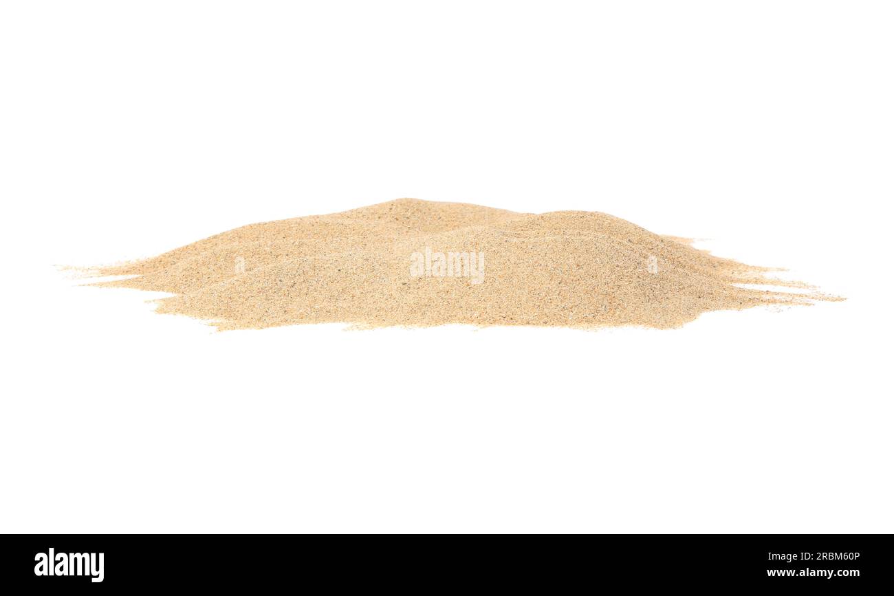 Heap of beach sand isolated on white Stock Photo - Alamy