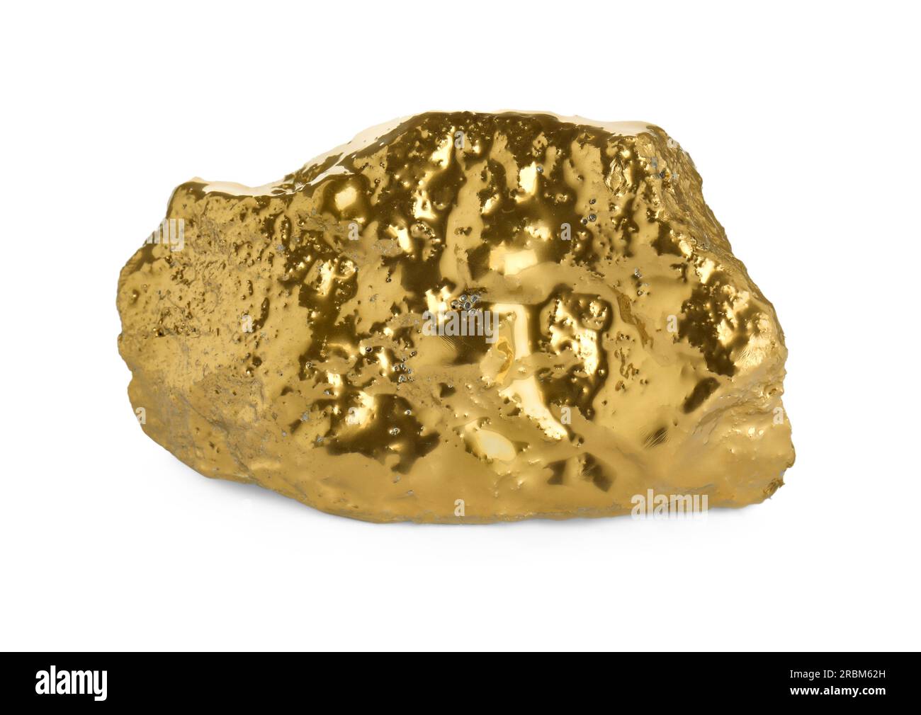 One beautiful gold nugget on white background Stock Photo - Alamy