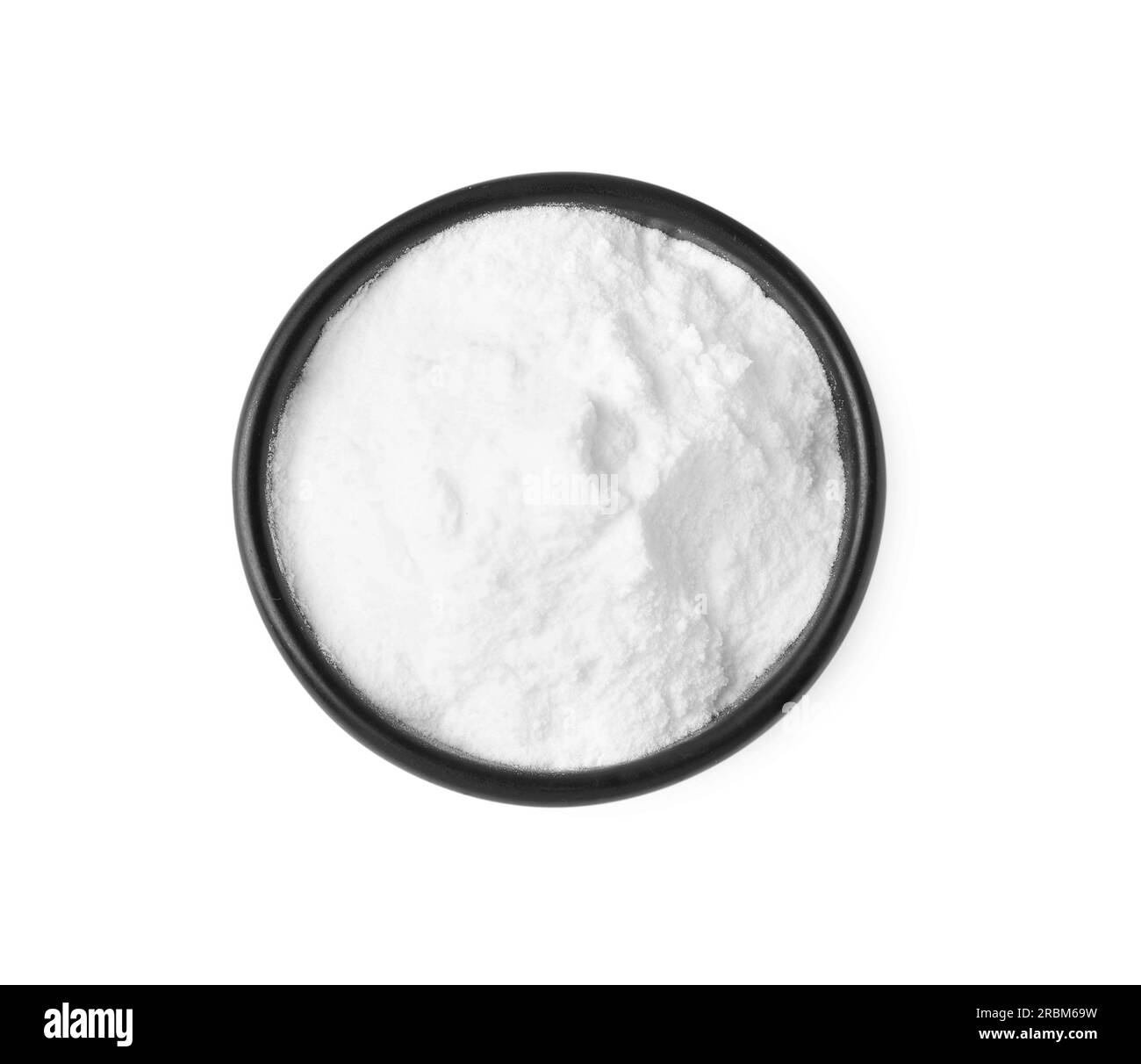 Bowl of sweet fructose powder isolated on white, top view Stock Photo ...