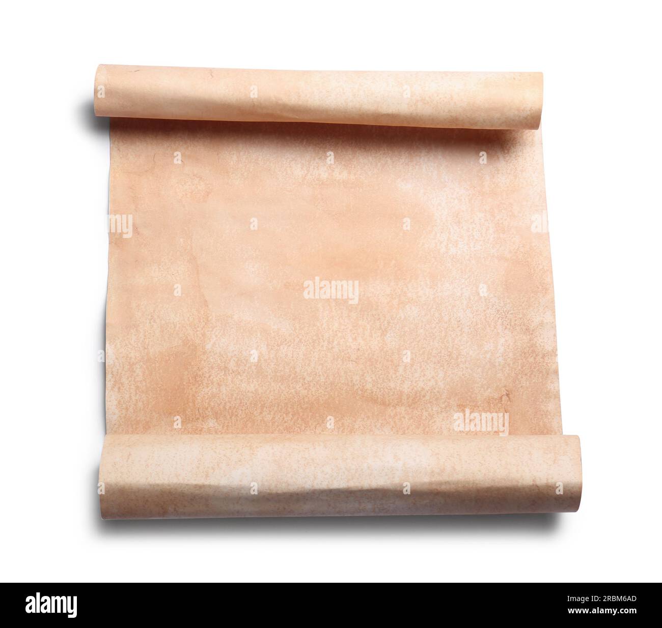 Blank sheet of old parchment paper on white background Stock Photo - Alamy