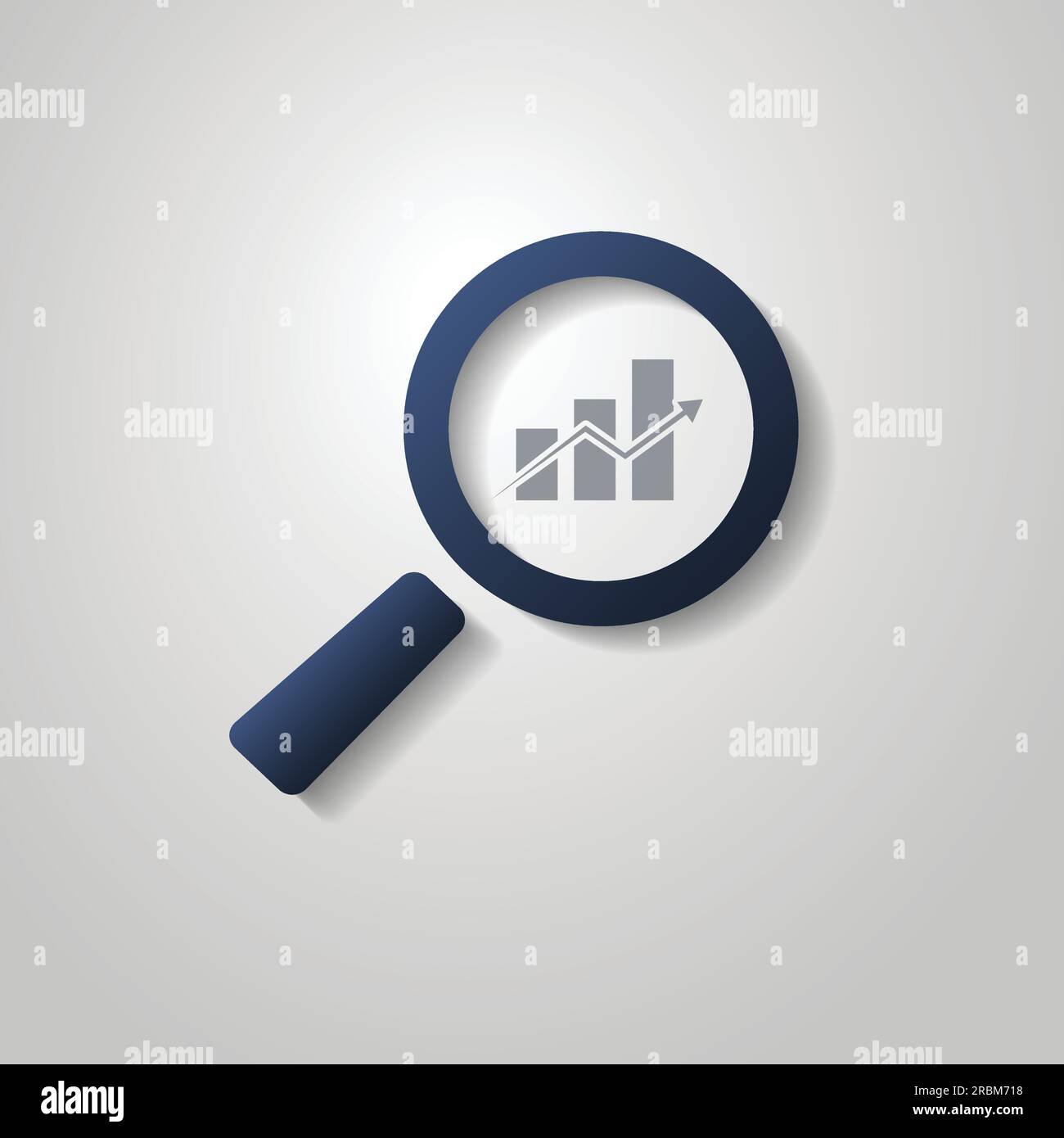 Business Analysis Symbol with Magnifying Glass Icon and Chart Stock ...
