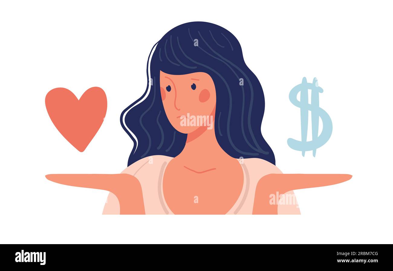 Cartoon illustration comparison between heart Cut Out Stock Images ...