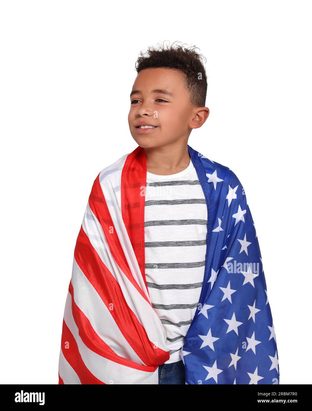 4th of July - Independence day of America. Happy kid with national flag ...