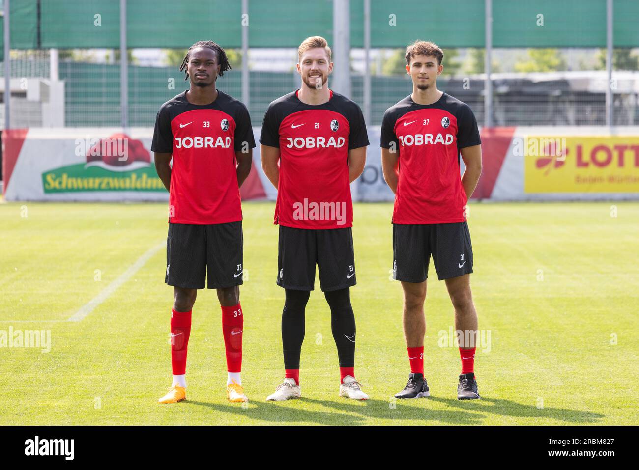 Freiburg, Germany. 10th July, 2023. Jordy Makengo (l-r), Florian Müller ...