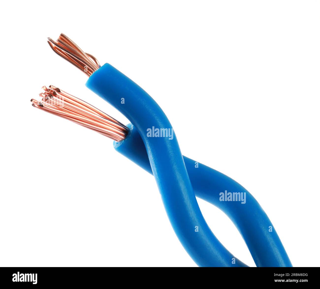 Light blue electrical wires on white background Stock Photo - Alamy