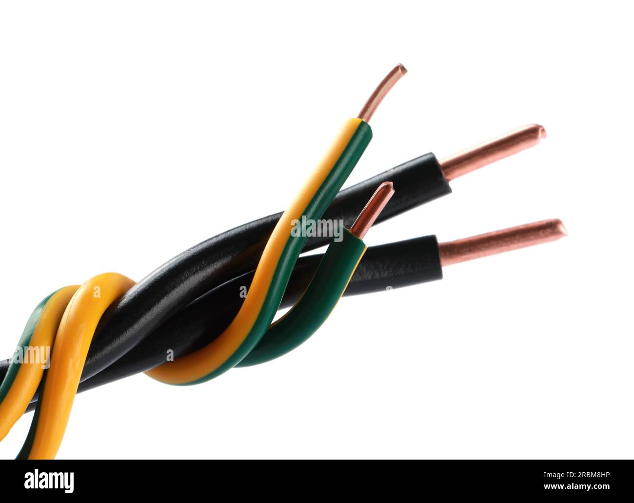 New colorful electrical wires on white background Stock Photo - Alamy