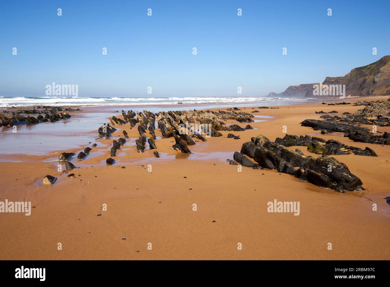 Praia da Cordoama and Praia do Castelejo on the Atlantic Ocean near ...