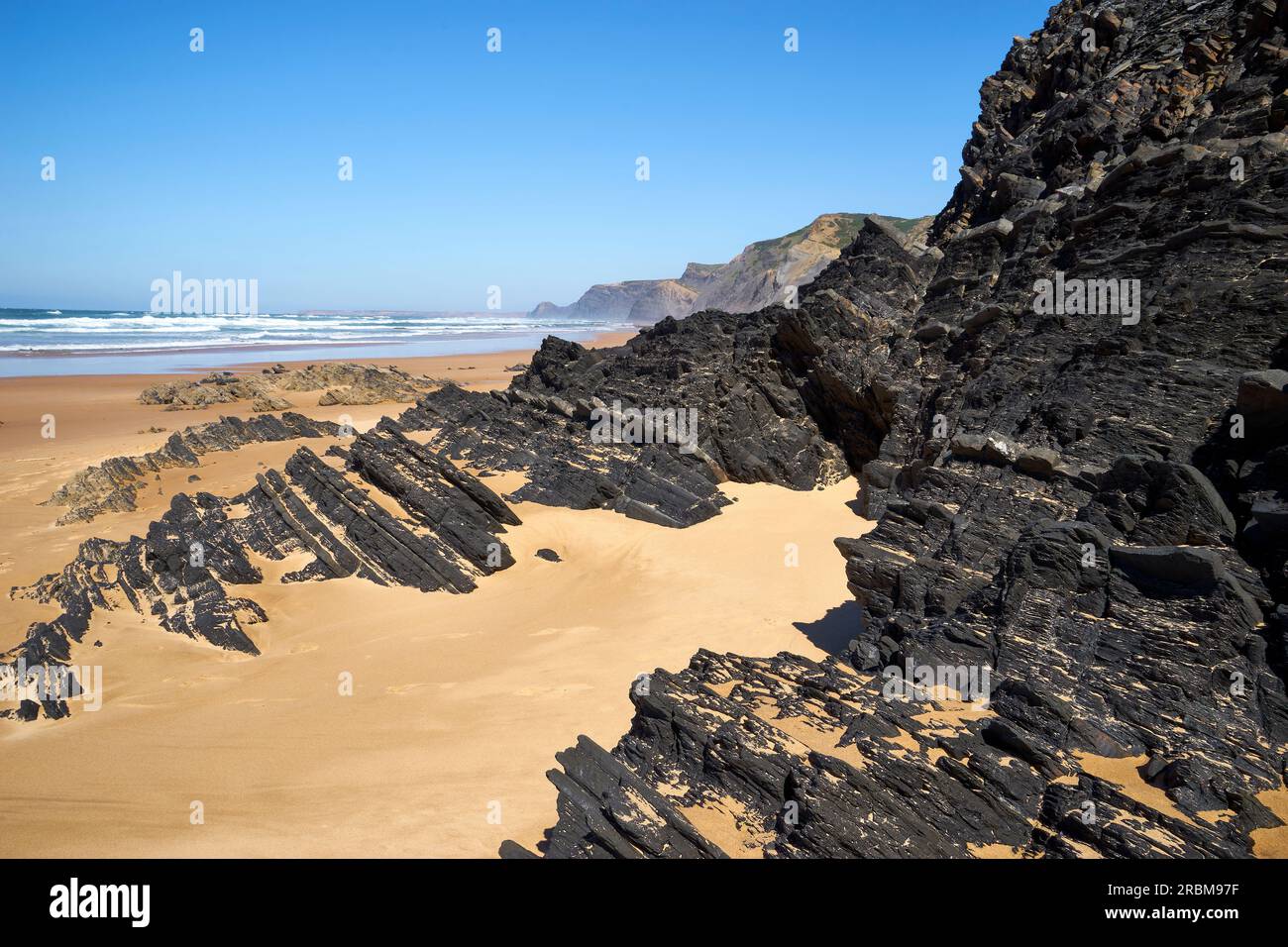 Praia da Cordoama and Praia do Castelejo on the Atlantic Ocean near ...