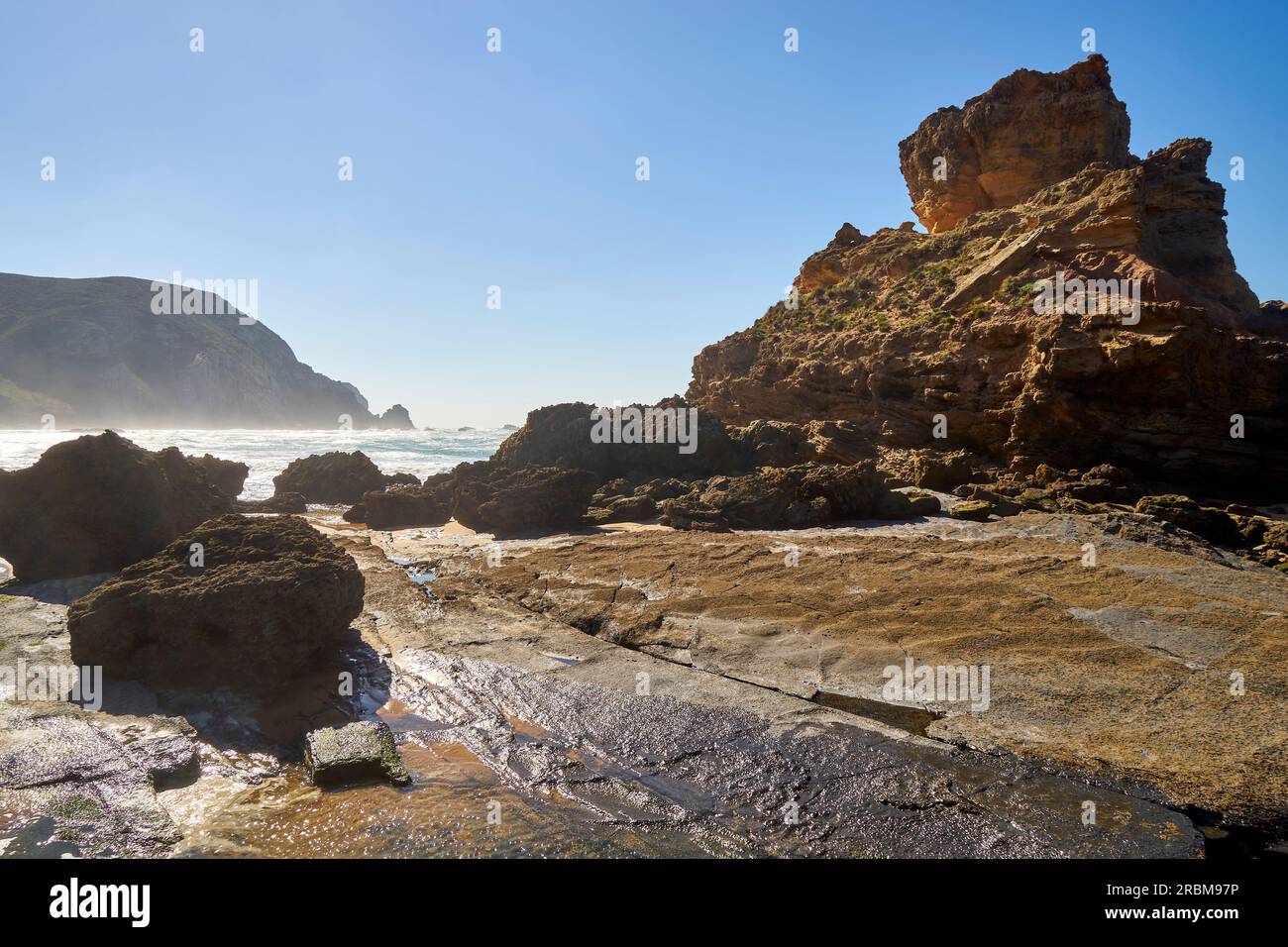 Praia da Cordoama and Praia do Castelejo on the Atlantic Ocean near ...