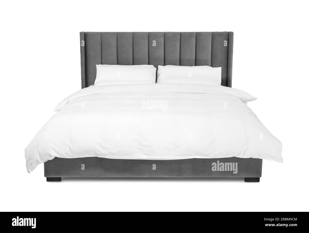 Comfortable cushions on bed Cut Out Stock Images & Pictures - Alamy