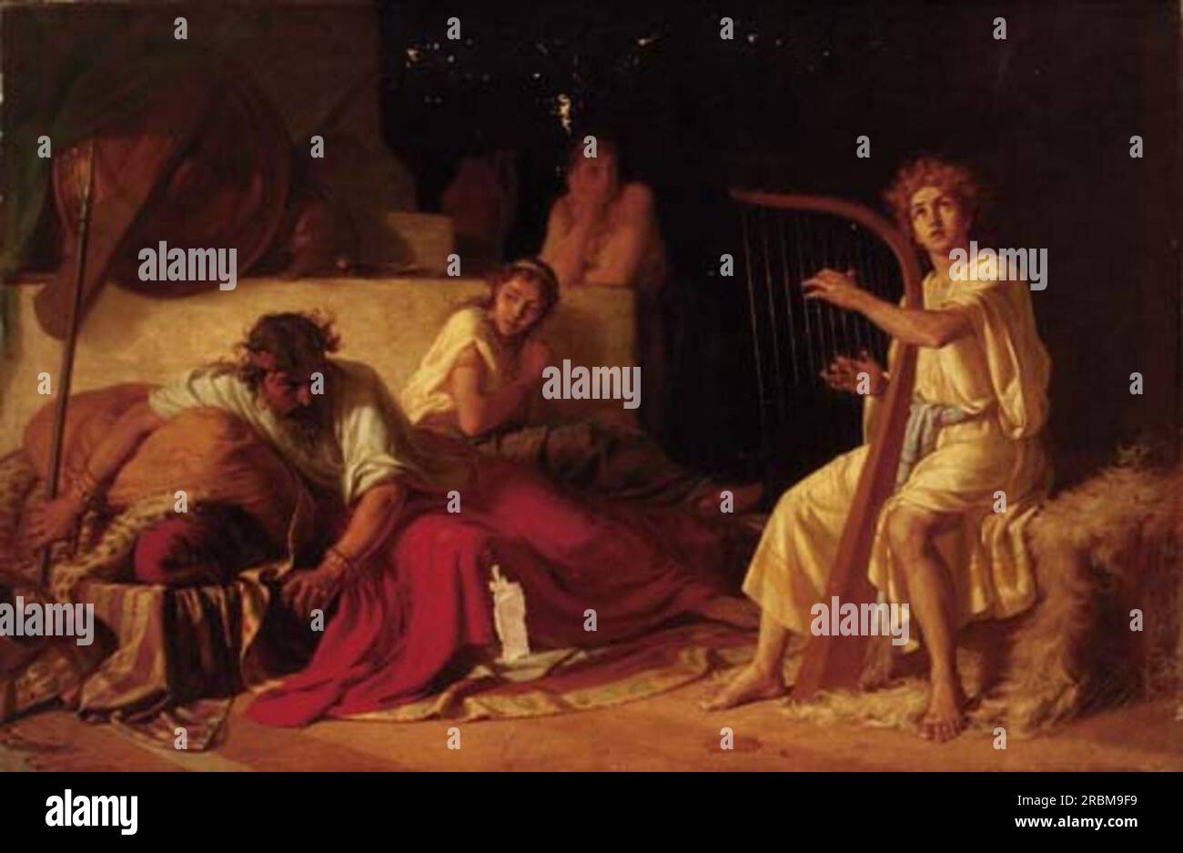 David Playing The Harp Before Saul by Ivan Tvorozhnikov Stock Photo - Alamy