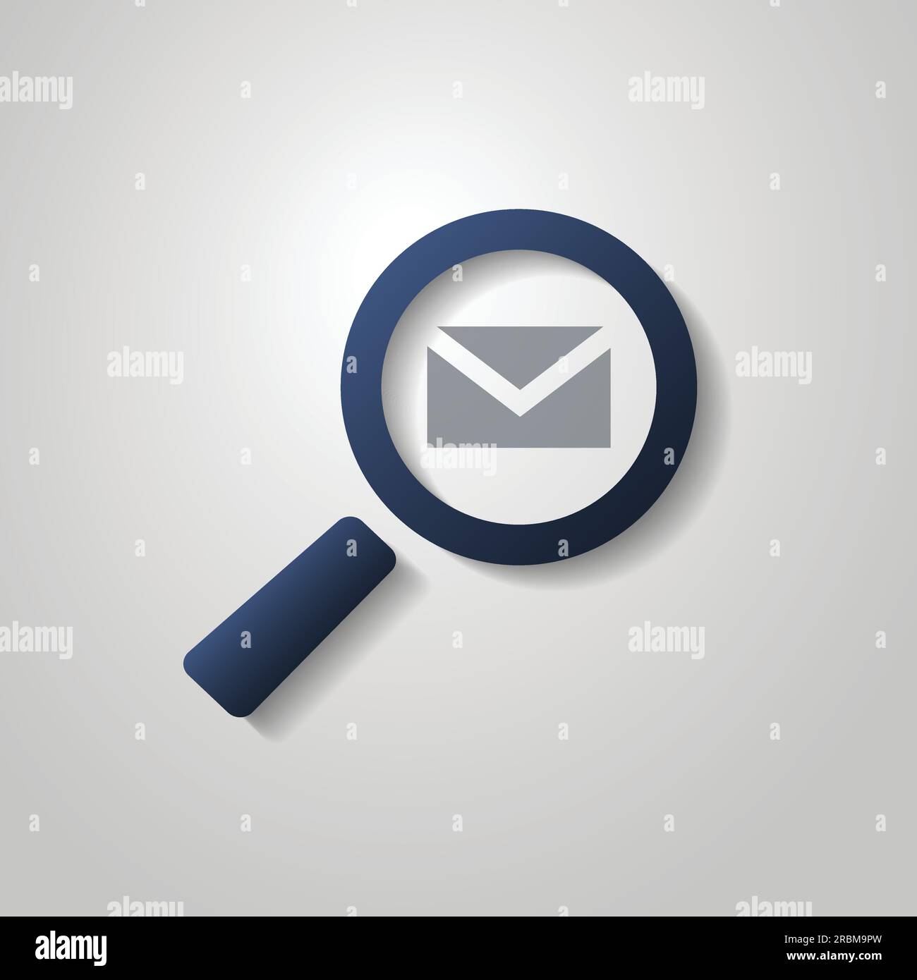 Mail or Email Icon Design with Magnifying Glass Symbol Stock Vector ...