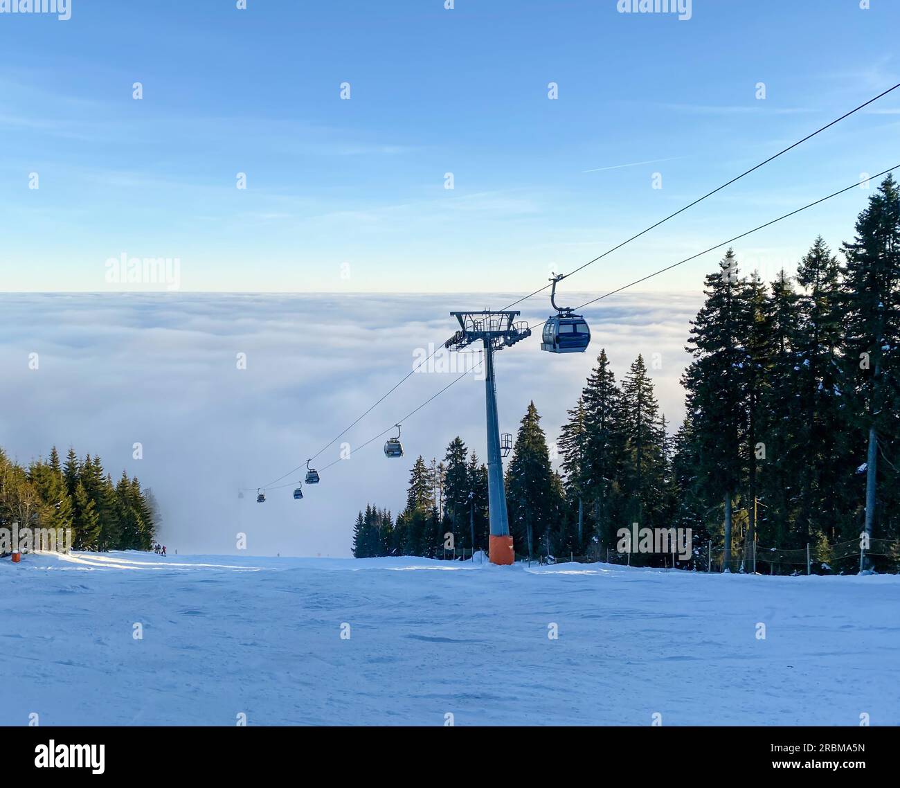 Ski Resort evening with lots of snow and clouds stretch to the horizon ...