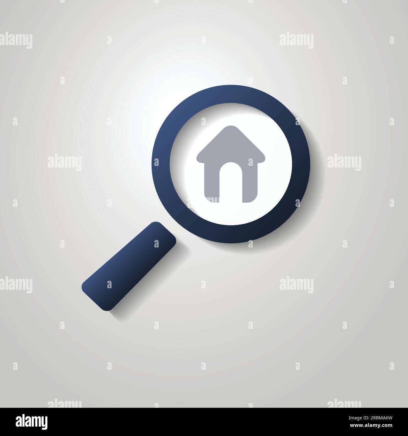 Real Estate Business Symbol Concept with Magnifying Glass and House ...