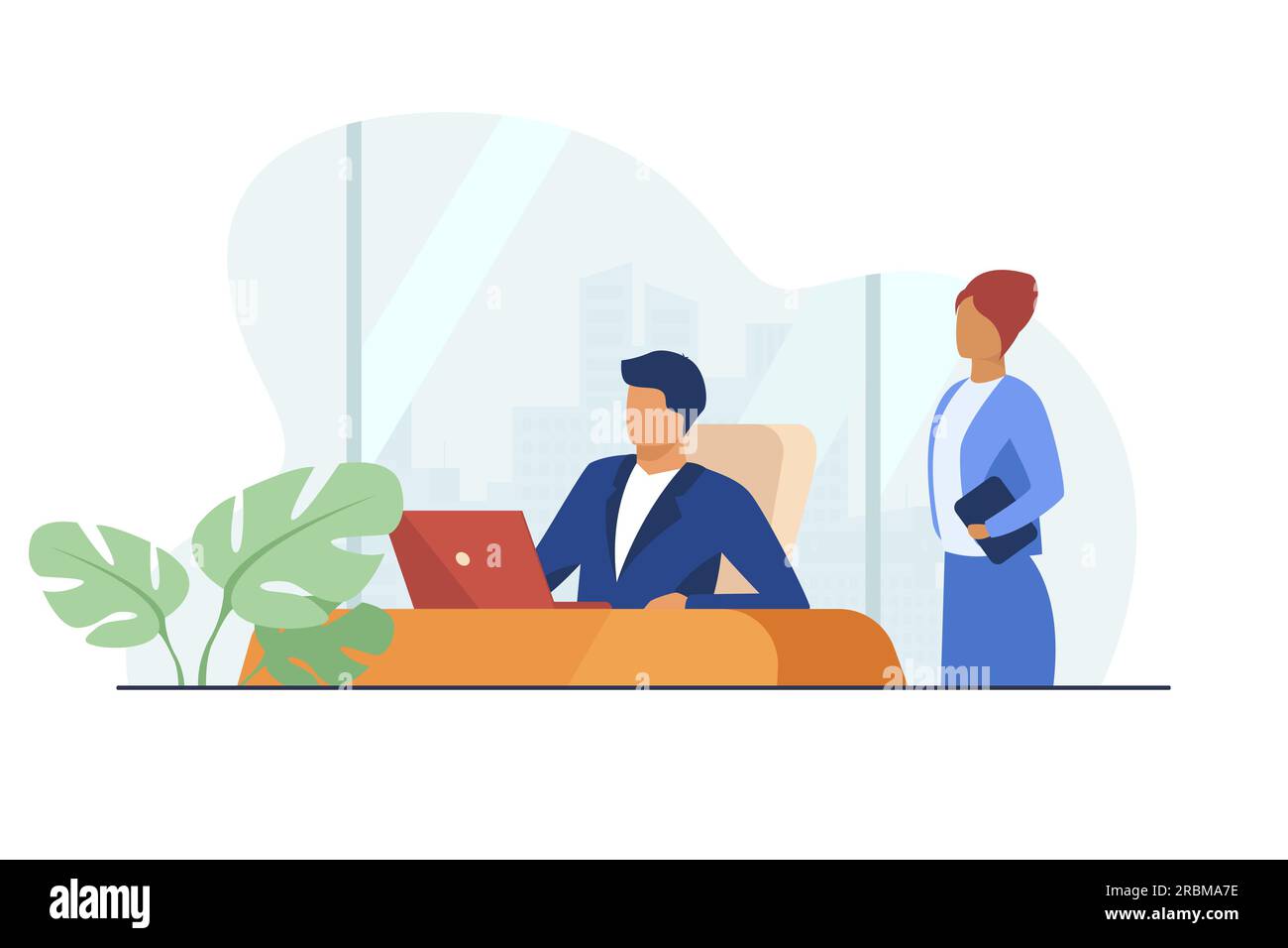 Boss instructing assistant hi-res stock photography and images - Alamy