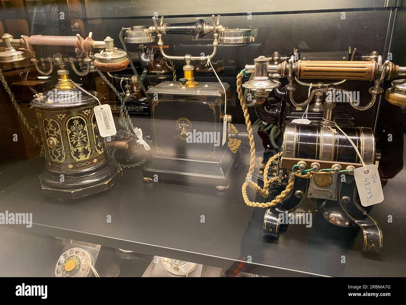 Stockholm, Sweden - June 11, 2023. Vintage old rotary telephones ...