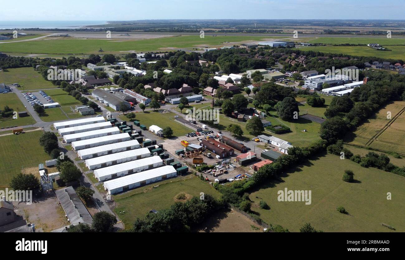 A view of the Manston immigration short-term holding facility located ...