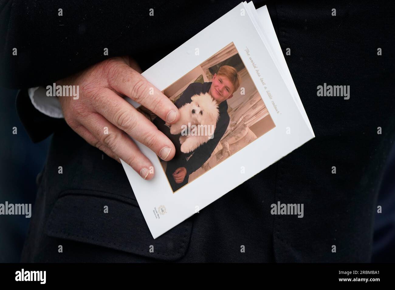 A photo of 18-year-old Max Wall on the order of service at his funeral ...