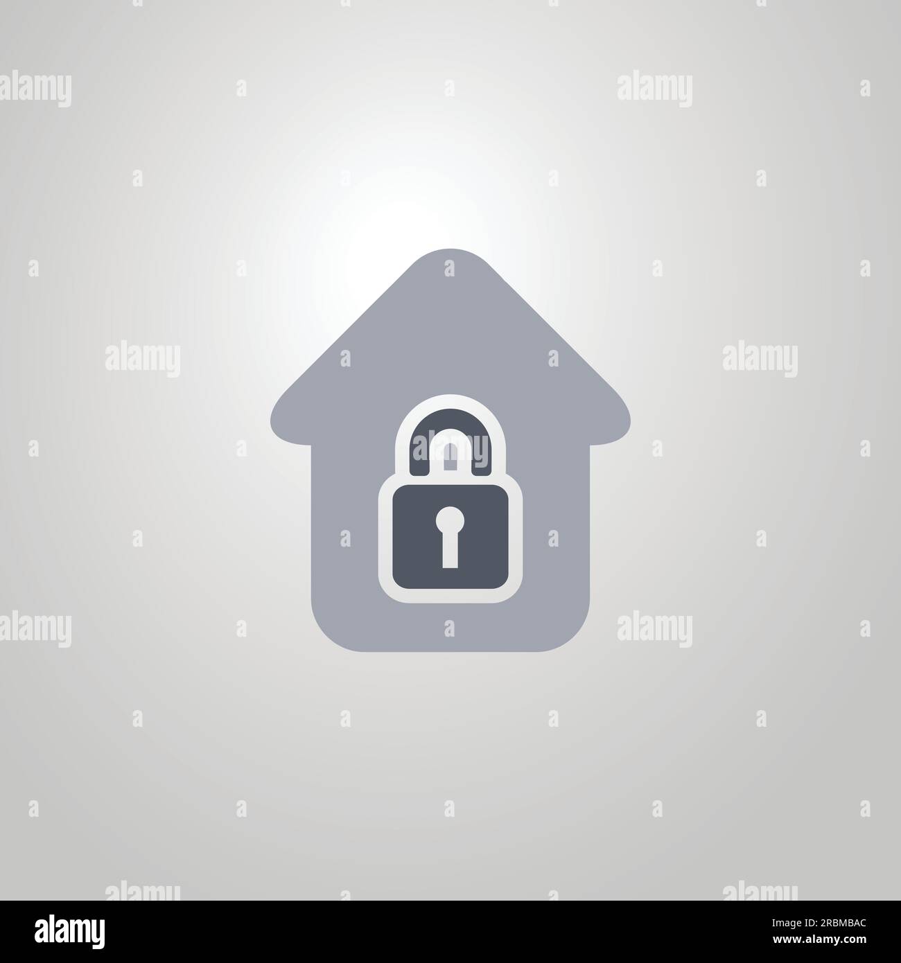 Real Estate Icon with Padlock Symbol Flat Design Style Stock Vector ...